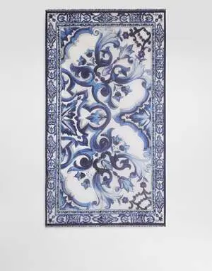 Dolce & Gabbana Dg Exclusive Majolica- Cotton Sarong Swimwear Cotton - Print