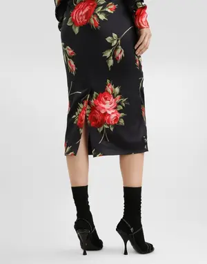 Dolce & Gabbana Rose Bouquet-print Sheath Dress