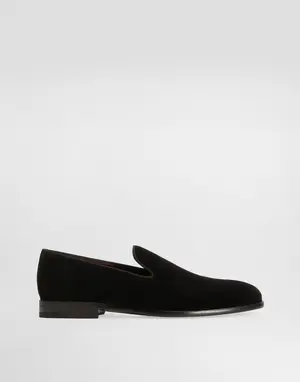 Dolce & Gabbana Pantofola Driver Shoes And Loafers Velvet - Black