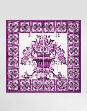 Dolce & Gabbana Majolica- 90x90 Silk Twill Foulard Scarves And Silks Silk - Print