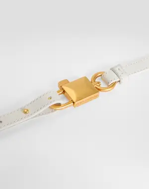 Dolce & Gabbana Logo Buckle Leather Belt - White