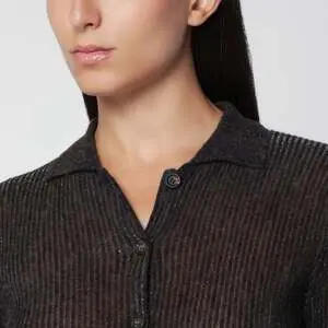 Brunello Cucinelli Sparkling Ribbed Silk Blend Cardigan
