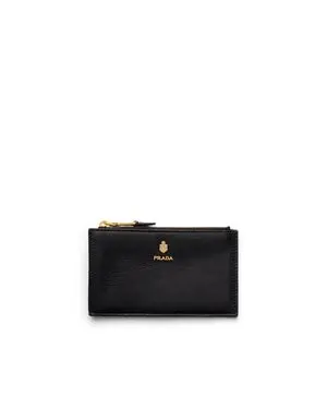 Prada Leather Card Holder - Black