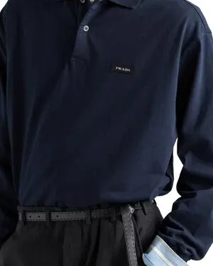 Prada Long-sleeved Cotton Polo Shirt