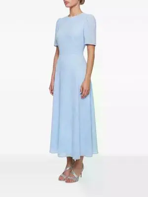 POST MERIDIEM Embellished Chiffon Midi Dress - Blue