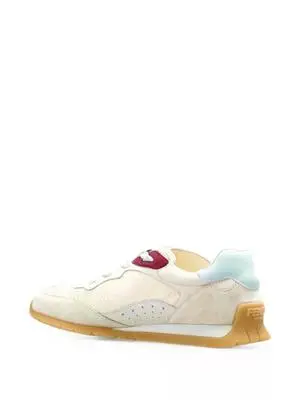 Fendi Wave Pulse White Salmon Leather Low-tops Sneakers