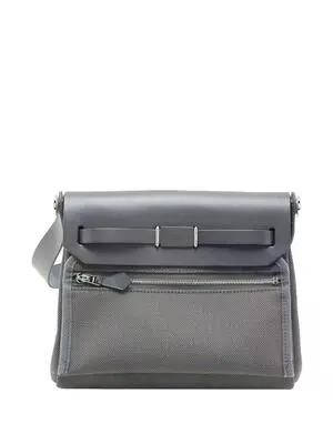 Hermès Military Toile And Vache Hunter Herbag Zip 20 Crossbody Bag - Grey