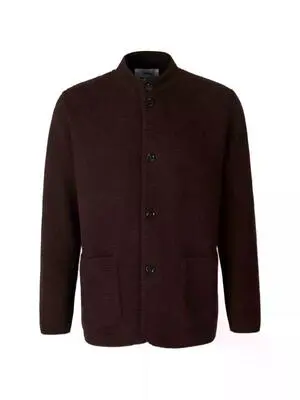 LARDINI Virgin Wool Basket-weave Cardigan - Brown