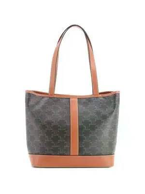 Celine Cabas Tote Triomphe Coated Canvas Shoulder Bag
