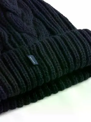 Woolrich Cable-knit Ribbed-trim Beanie Hat