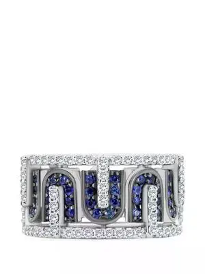 U LOS ANGELES Diamond And Sapphire U Ring