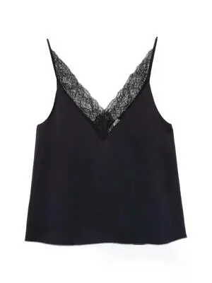 FORTE_FORTE Lace-trim Top - Blue