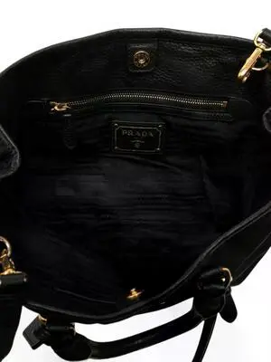 Prada Vitello Daino Trimmed Tessuto Satchel