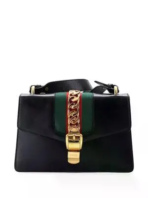 Gucci Sylvie Leather Small Shoulder Bag - Black