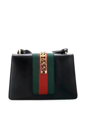 Gucci Sylvie Leather Small Shoulder Bag - Black