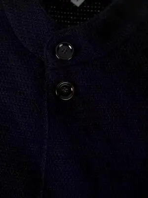 LARDINI Basket-weave Virgin Wool Cardigan - Blue