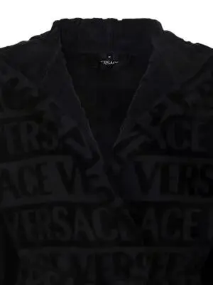 Versace Logo-jacquard Hooded Bathrobe