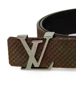 LOUIS VUITTON 2013 Mini Damier Suede Reversible Initiales Belt