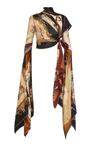 Zimmermann Valiant Scarf Silk Top - Multi