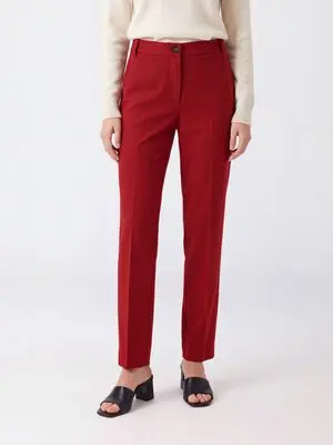 Pinko Pinko Slim Fit Stretch Crêpe Chino Pants Red