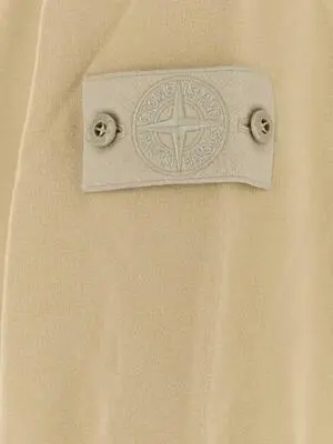 Stone Island Cotton Jersey Crewneck Sweatshirt With Compass Logo Patch - Beige