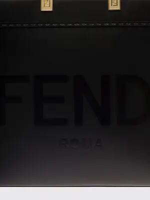 Fendi Medium Sunshine Shopper Bag In Calf Leather With Resin Handles