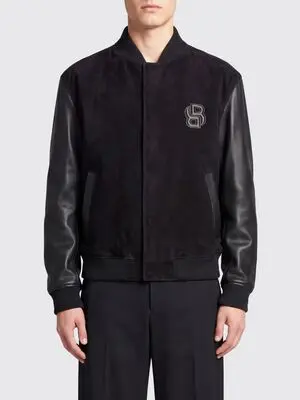 BOSS Faux Leather Varsity Bomber Jacket