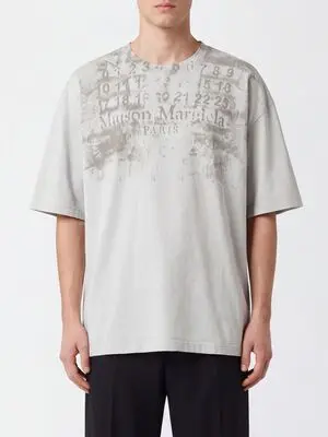 MAISON MARGIELA Relaxed Fit Cotton T-shirt With Numeric Logo - Grey