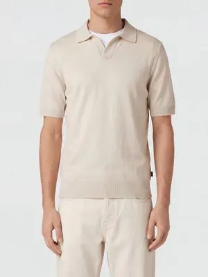BOSS Virgin Wool Knit Polo Shirt With V-neck And Short Sleeves - White