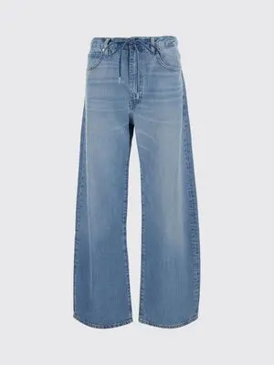 FRAME The Off Duty Baggy Cotton Denim Jeans With Drawstring Waist - Blue