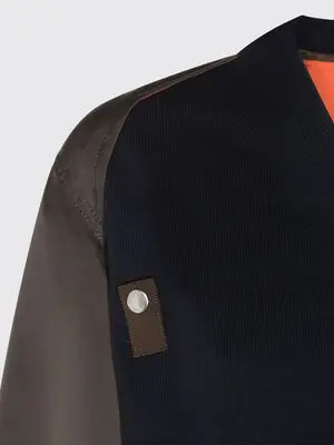 Sacai Bi-colour Cotton And Nylon Cardigan