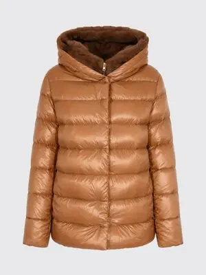 Herno Water-repellent Nylon Down Jacket With Shearling Hood