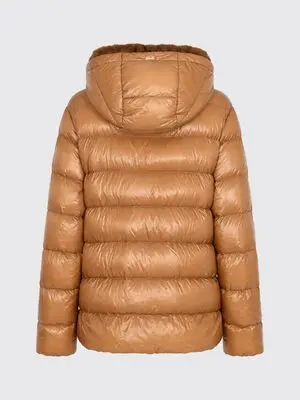 Herno Water-repellent Nylon Down Jacket With Shearling Hood