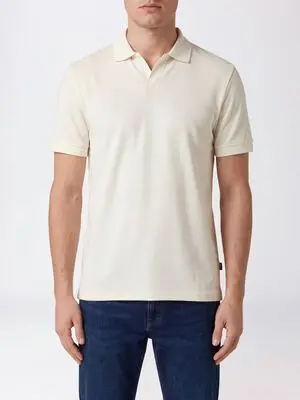 BOSS Short-sleeved Cotton Johnny Collar Polo Shirt - White