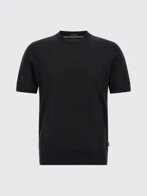 BOSS Short-sleeved Crew Neck Sweater In Pure Virgin Wool