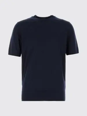 BOSS Short-sleeved Crew Neck Sweater In Pure Virgin Wool - Blue