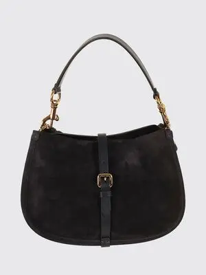 Etro Pony Suede Shoulder Bag With Pegaso Logo Buckle - Blue