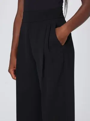 TWINSET High-waisted Wide-leg Crêpe Trousers - Black