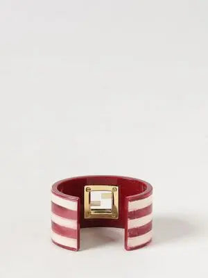 Fendi Resin Bangle Bracelet With Ff Monogram And Stripe Motif
