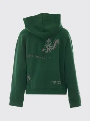 Zadig&Voltaire Oversized Cotton Hoodie With Rhinestone Logo Embellishment - Green