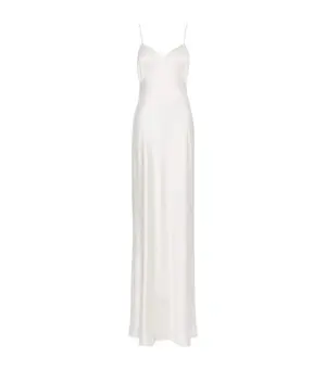 Max Mara Silk V-neck Maxi Dress