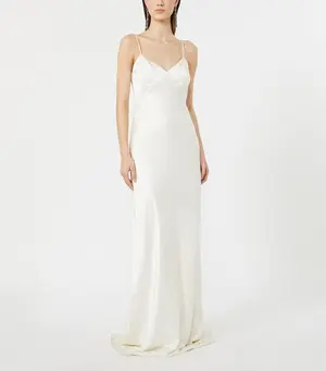 Max Mara Silk V-neck Maxi Dress