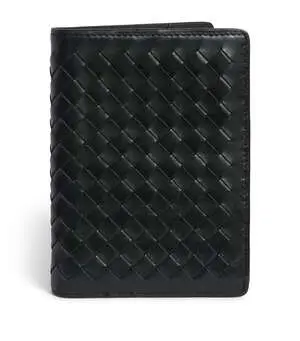 Officine Creative Leather Woven Passport Cover - Black