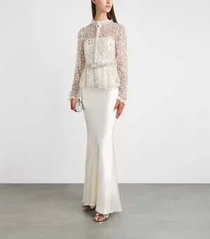 SELF-PORTRAIT Embellished Satin Gown