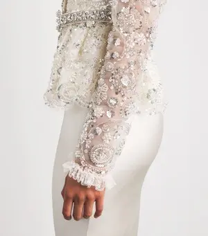 SELF-PORTRAIT Embellished Satin Gown