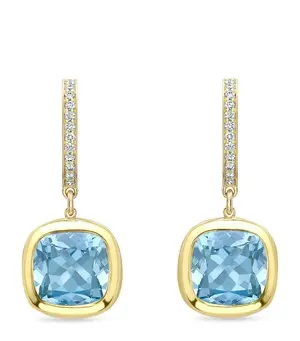 BOODLES Yellow Diamond And Aquamarine Dolce Vita Earrings - Gold