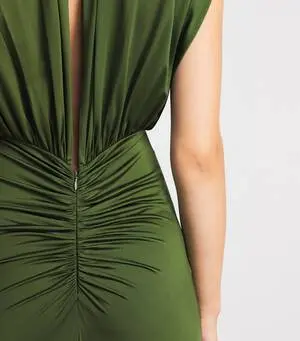 SELF-PORTRAIT Jersey Gathered Maxi Dress