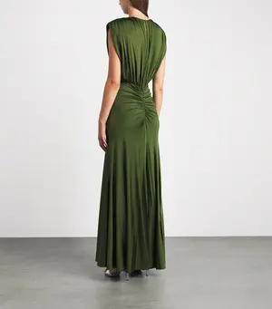 SELF-PORTRAIT Jersey Gathered Maxi Dress