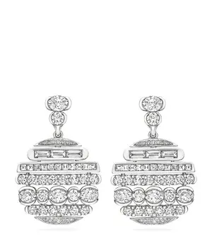 BOODLES Platinum And Diamond Play Of Light Drop Earrings - Silver