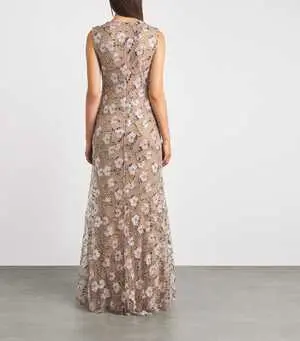 SELF-PORTRAIT Sequin-embellished Rhinestone Maxi Dress